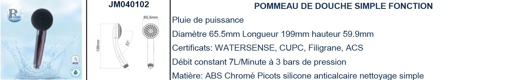 Acheter un POMMEAU DE DOUCHE - Premium CEE